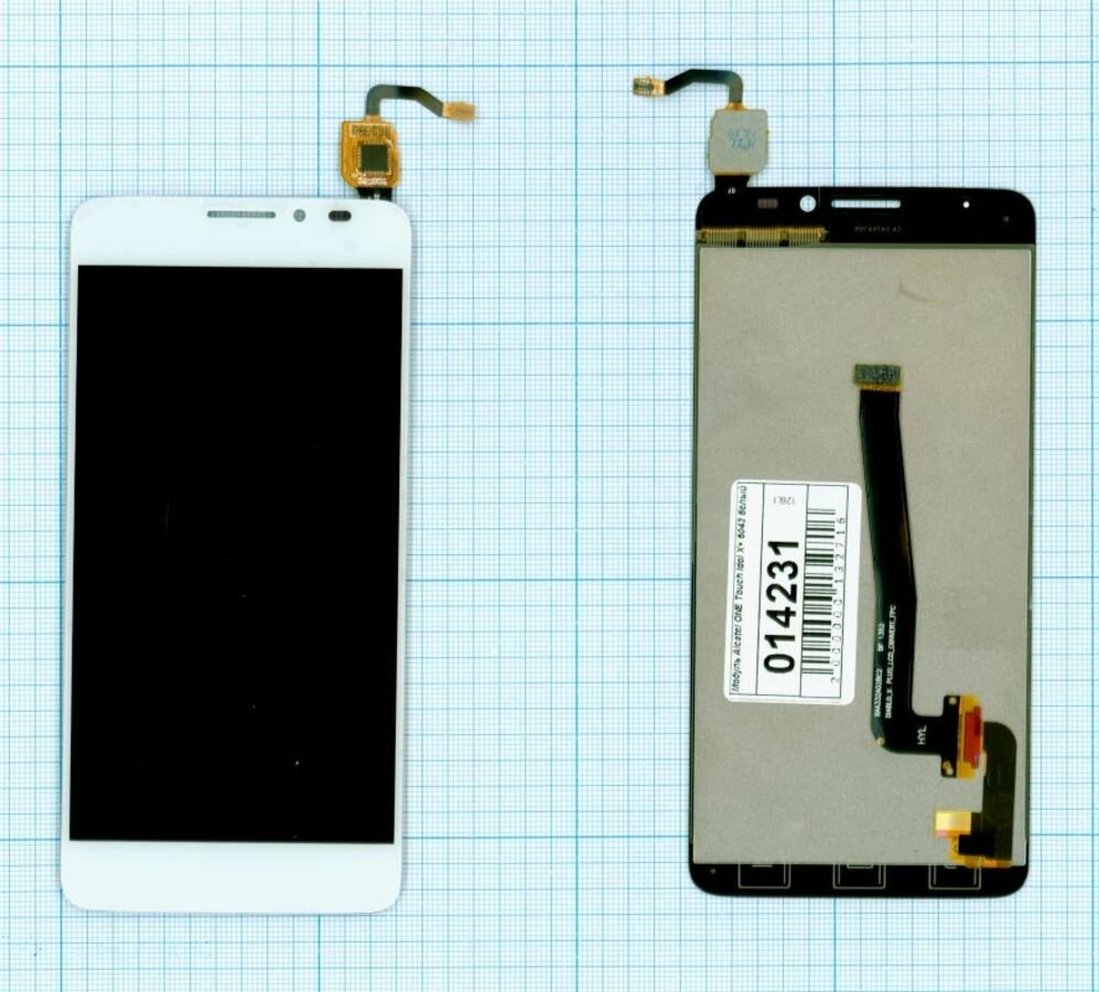Дисплей (матрица + тачскрин) для смартфона Alcatel ONE Touch Idol X+ 6043 6043A 6043D белый