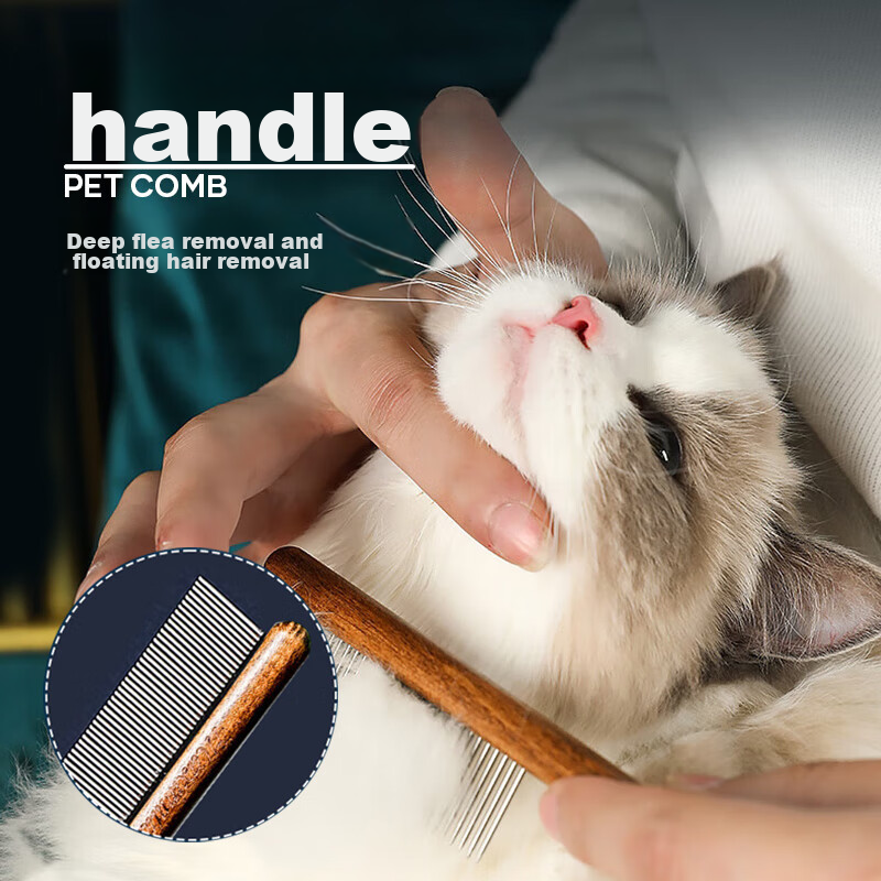 Huanchong Pet Cat Comb, Dog And Cat Grooming Brush, Dog And Cat Hair Removal Tool, Deshedding Comb, Flea Comb