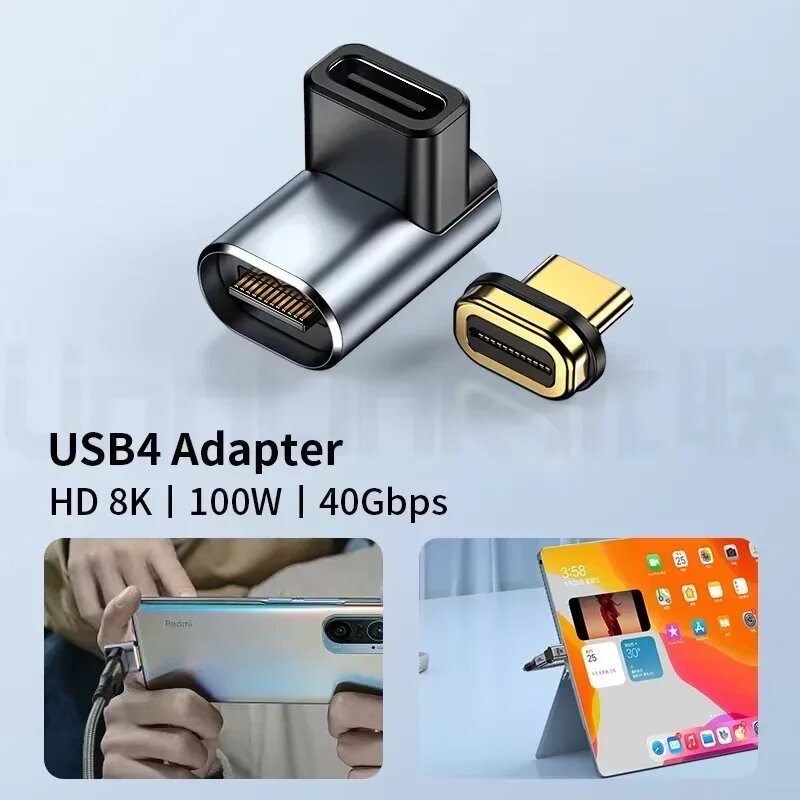 Unnlink магнитный USB Type C адаптер 40 Гбит/с 100 Вт Type 3