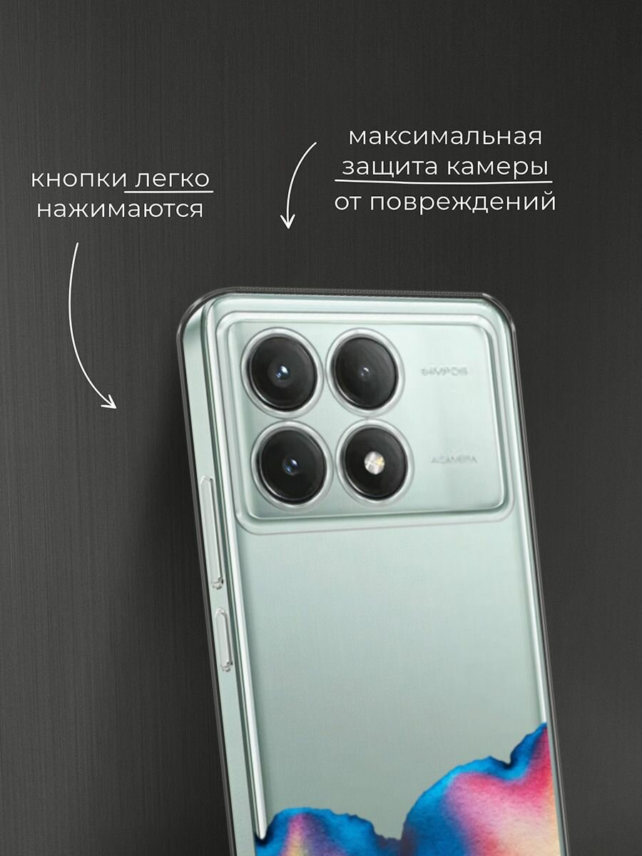 Чехол на Xiaomi Poco X6 PRO 5G / Поко X6 Про 5G с принтом Акварельное сочетание, прозрачный — фото 1