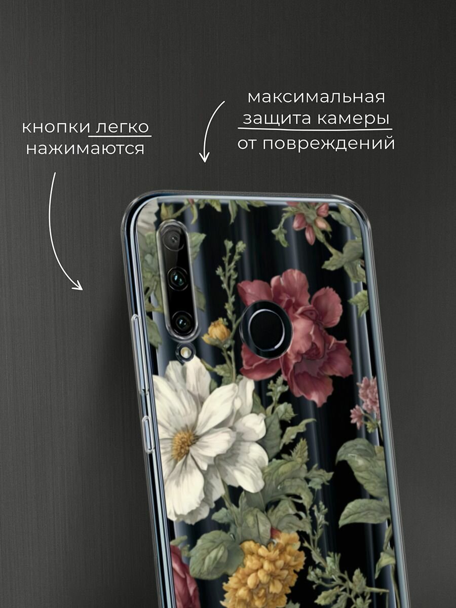 Чехол на Honor 10i/20 Lite 2019/20e/Huawei P Smart Plus 2019 / Хонор 10i с принтом Акварельные цветы 2 — фото 1