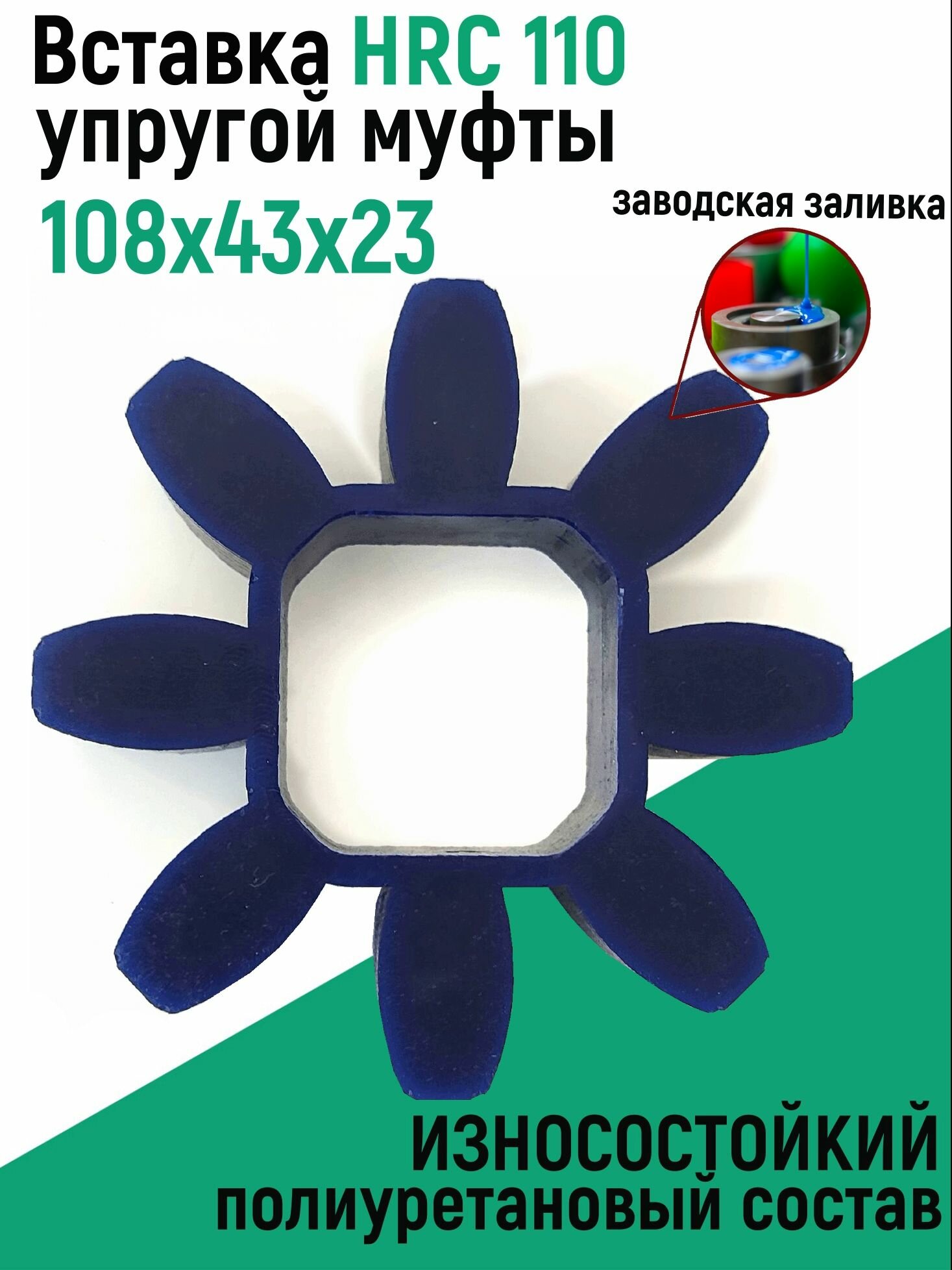 Вставка HRC110кв упругой муфты 108х43х23 PU 8 лучей