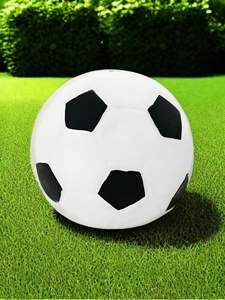 Игрушка для собак "Футбольный мяч", диаметр 8см, белый/черный