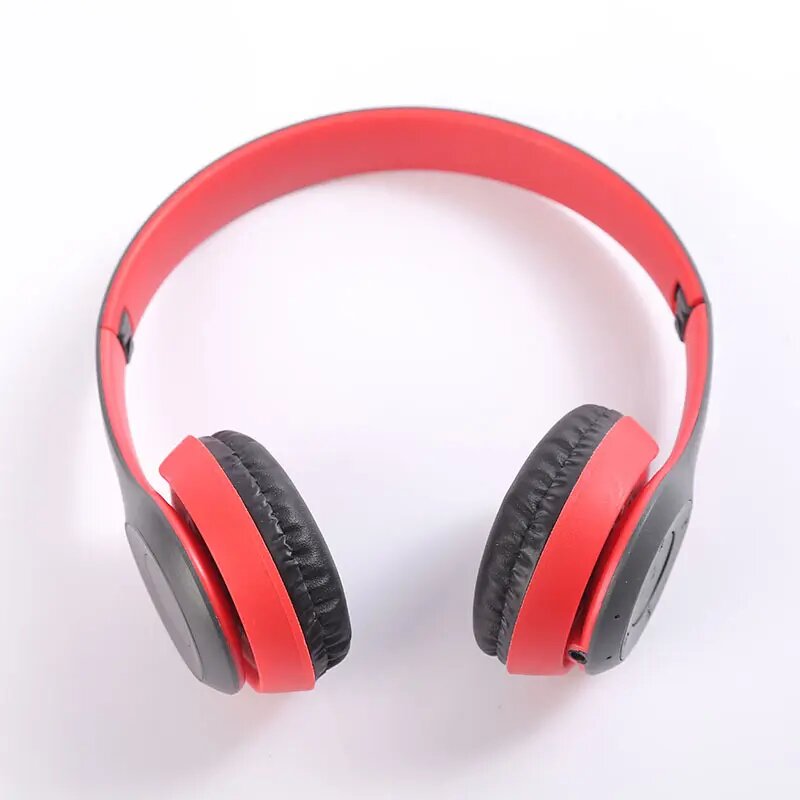 P47 Складные беспроводные наушники Bluetooth красного цвета для игр и спорта — высококачественный стереозвук
