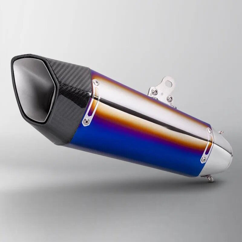 51 мм универсальный мотоцикл Yoshimmm модифицированная выхлопная труба из углеродного волокна глушитель для Honda PCX125 NMAX155 TMAX 530 XMAX Черный, with Yo sticker