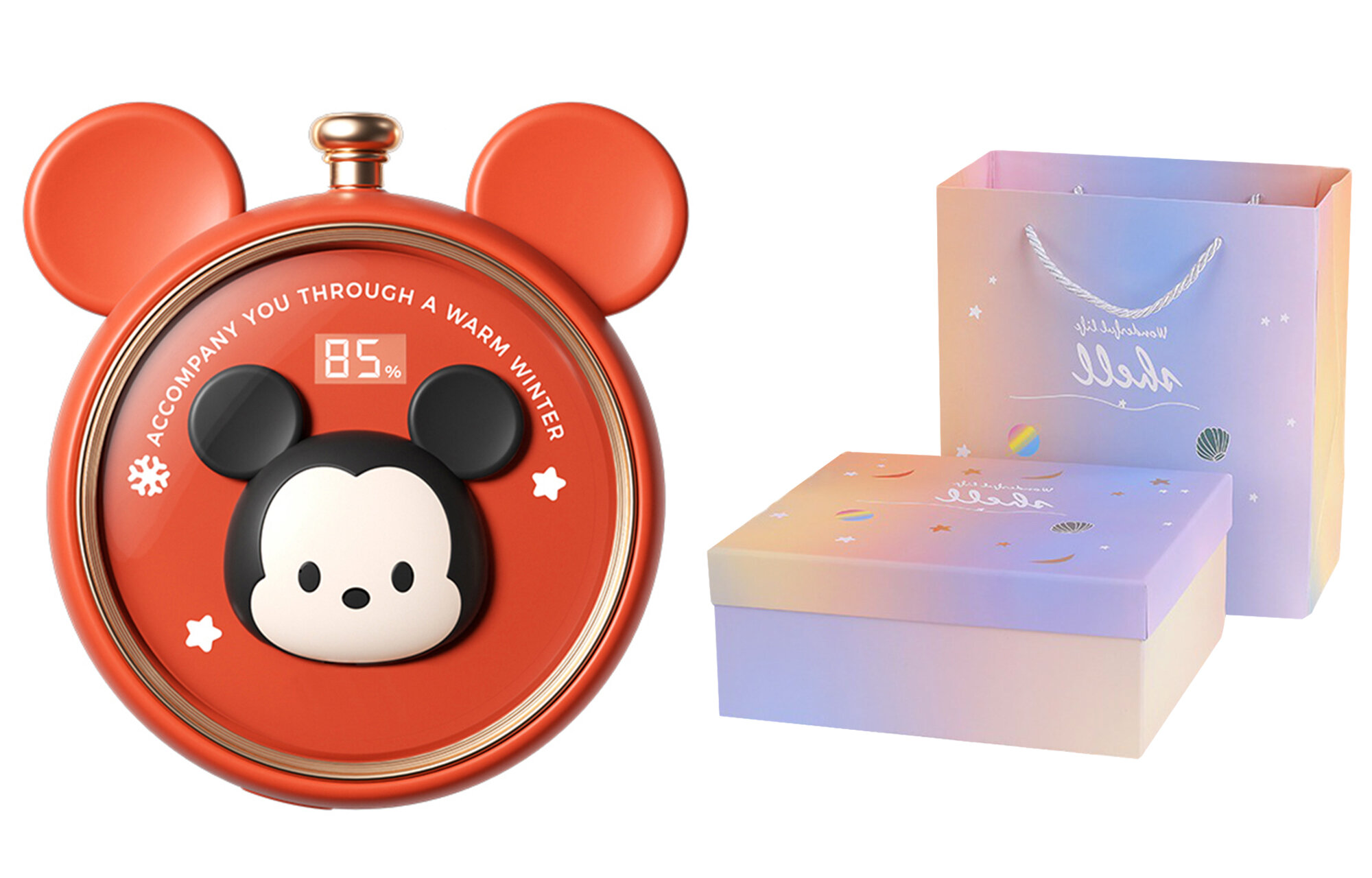 Согреватели для рук Disney, красные, с принтом Mickey, в подарочной коробке, идеальны для холодной погоды
