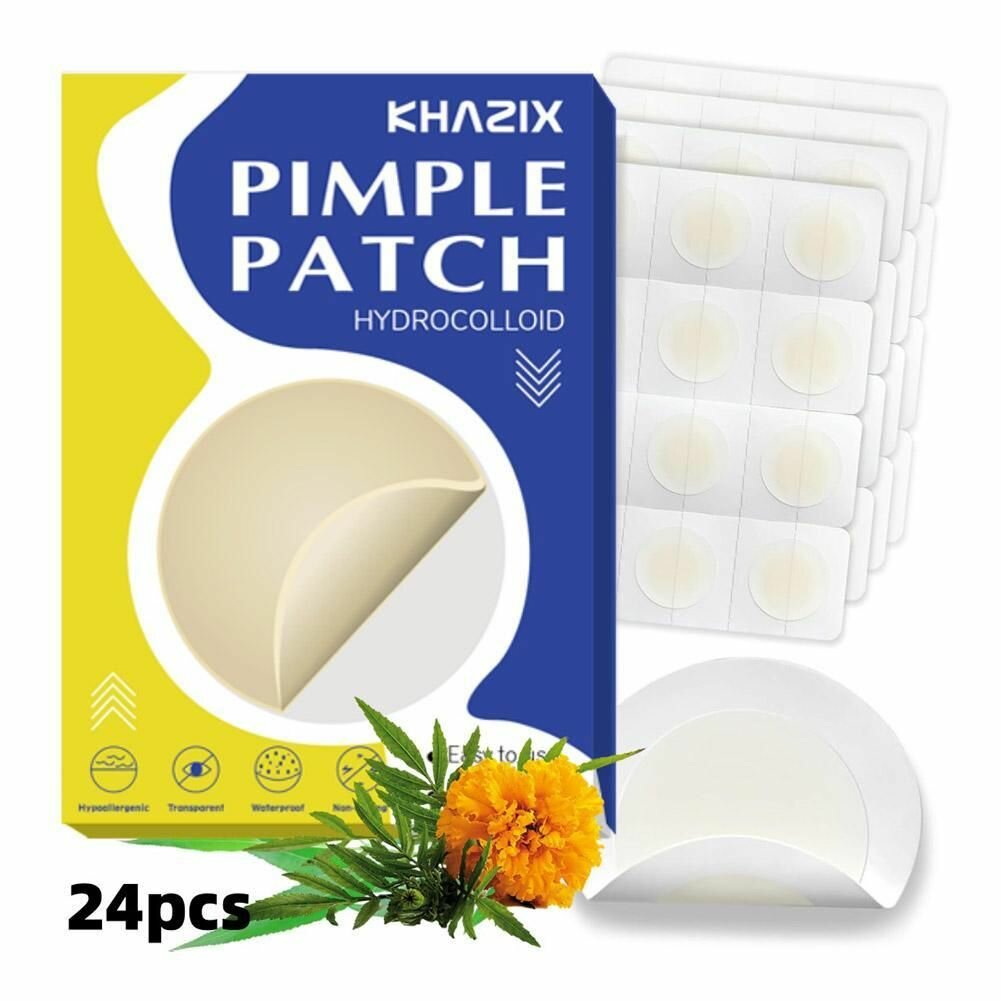 Патчи от прыщей гидроколлоидные 24 шт. для лица и тела. Защита и быстрое заживление воспалений.