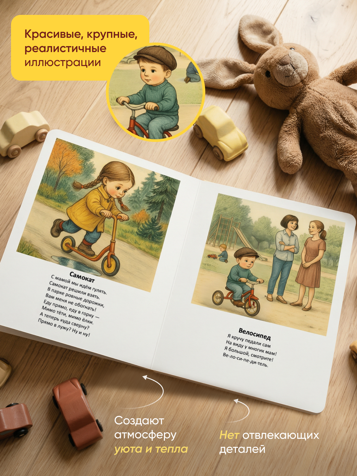 Картонная книга для малышей «Транспорт» 1+, стихотворения для детей — фото 1