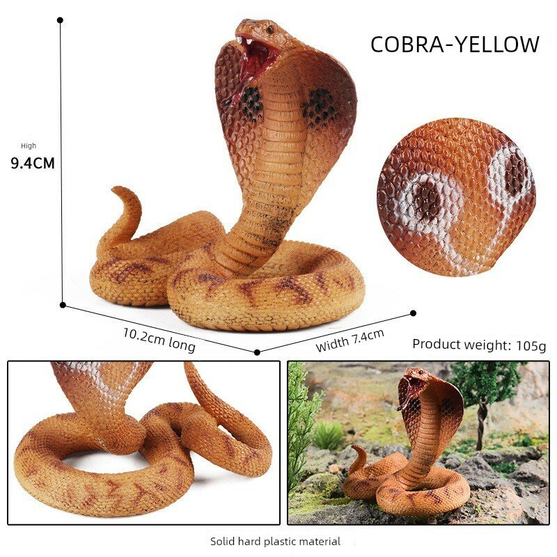 Реалистичная большая модель кобра-питона, реквизит для розыгрышей на Хэллоуин, игрушка-украшение для развития