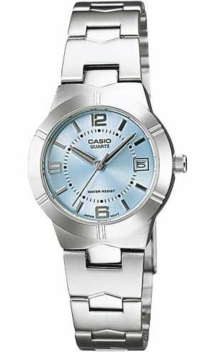 Наручные часы CASIO, голубой, серебряный