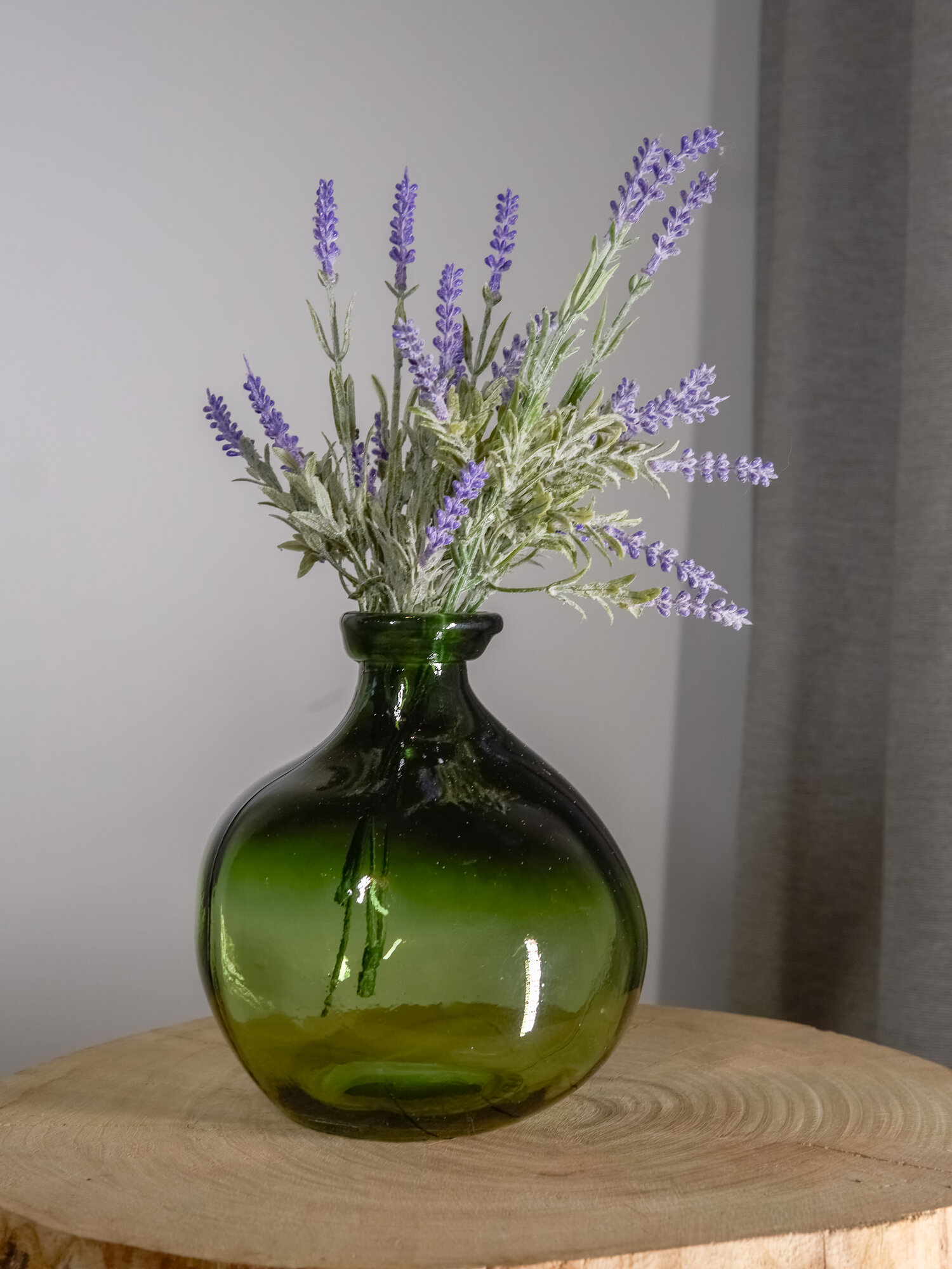 Ваза стеклянная SIMPLICITY San Miguel 18 см для цветов и сухоцветов прозрачная интерьерная Цвет: зеленый