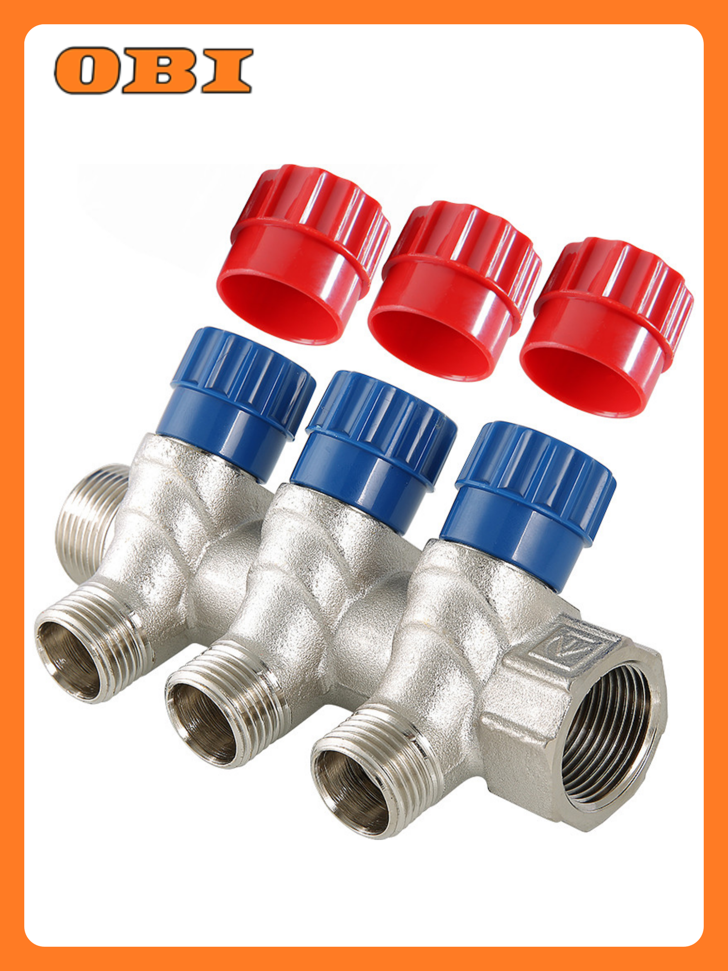 Коллектор с вентилями латунь никелированная VALTEC 3/4"-1/2"