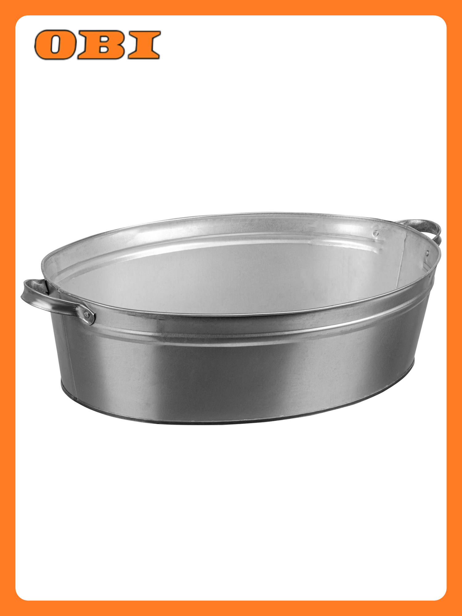 Таз Сибртех, оцинкованный, овальный, 23л, с ручками, серебристый