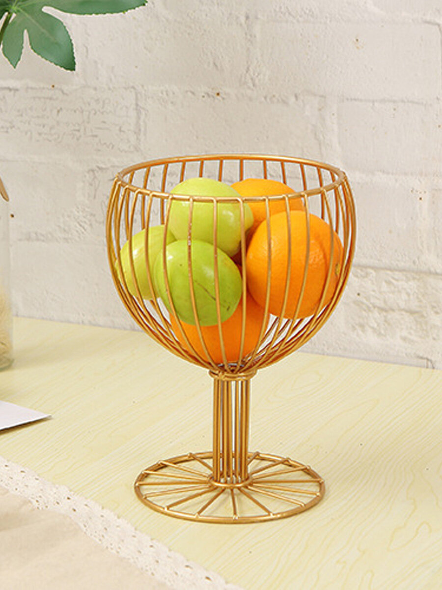 Декоративный фруктовый корзон из нержавеющей стали высота 23 см, диаметр 17.5 см