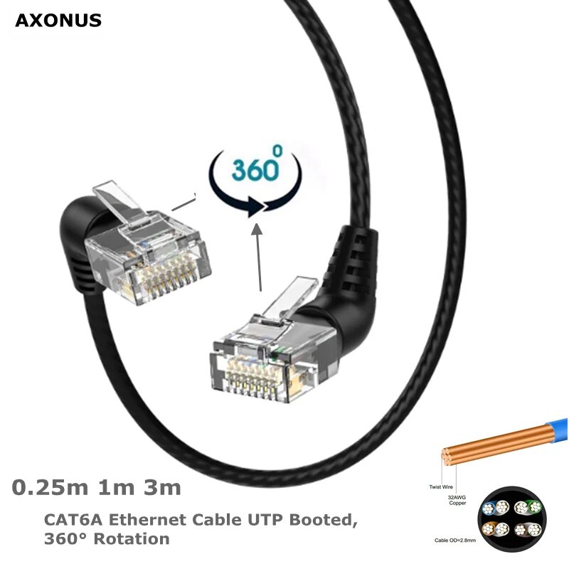 CableCC Ethernet кабель CAT6A 3m, поворотный