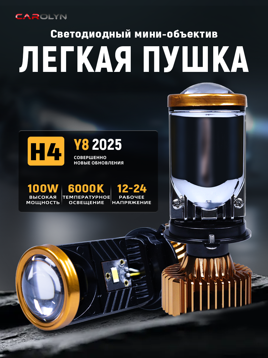 2 шт. двойные линзы H4, готовые к установке LED-линзы с вентиляцией и