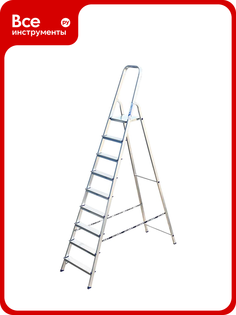 Алюминиевая стремянка Алюмет 9 ступеней. Серия AM709