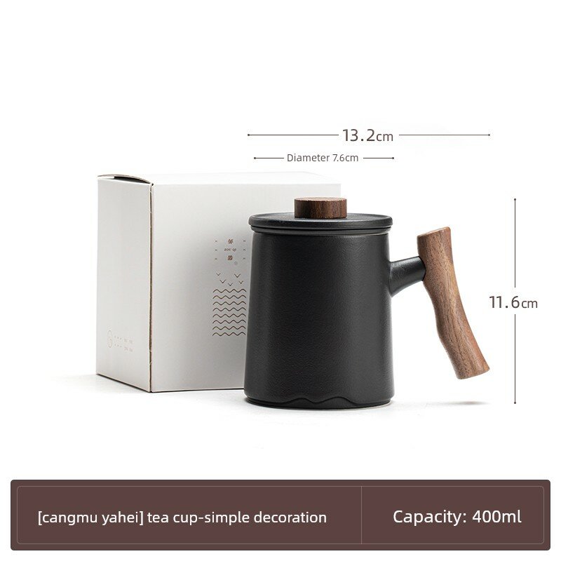 Керамическая кружка из камня и глины с крышкой и фильтром для дома и офиса, чашка для заваривания чая, чашка для питья,
