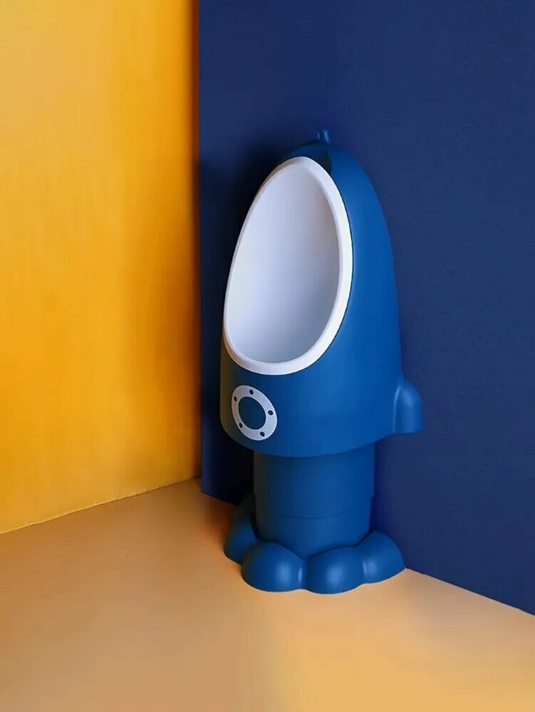 Горшок-писсуар "Ракета" для мальчиков, полипропиленовый, защита от брызг, синий, 19.29×10.83×5.91 дюймов