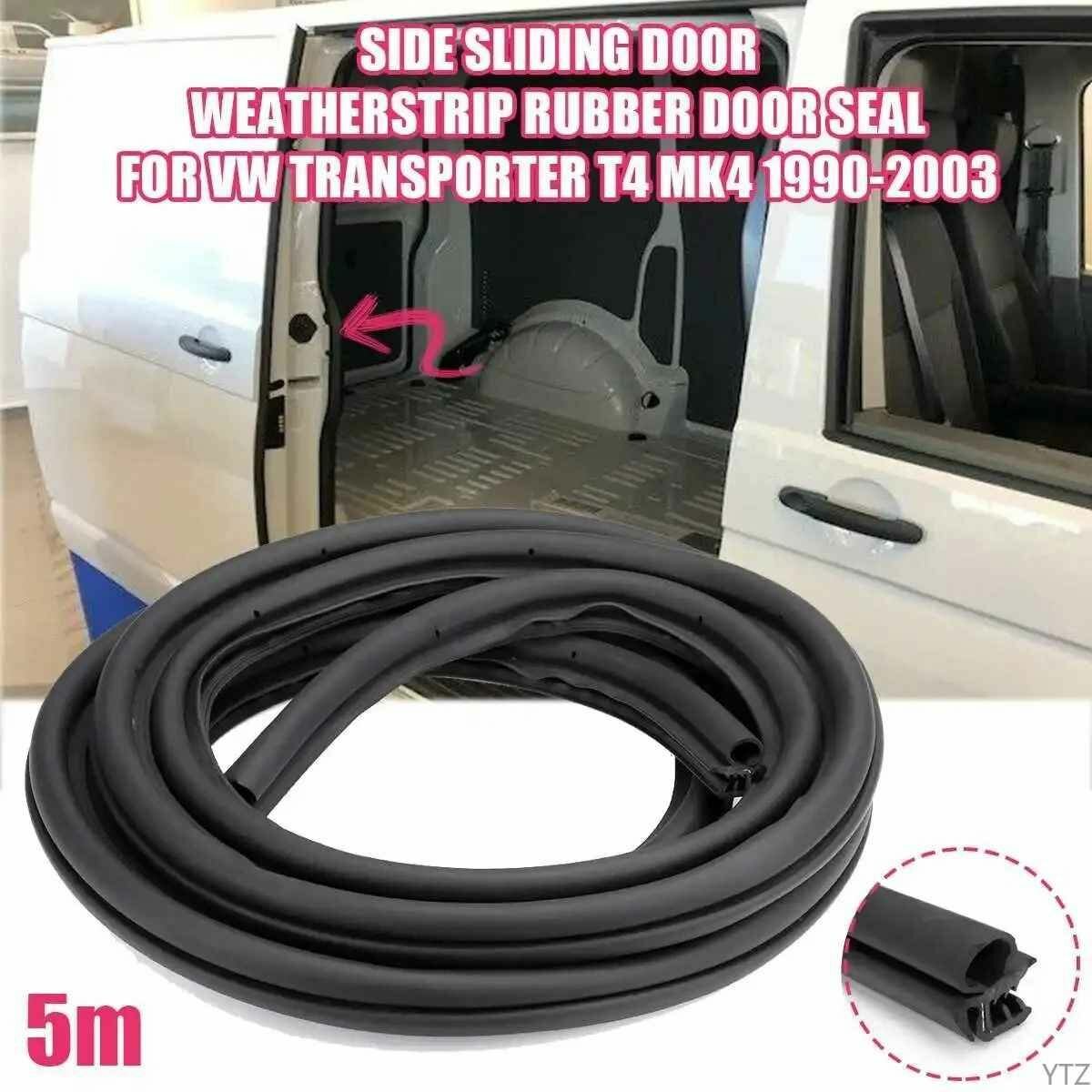 Уплотнитель кузова автомобильный, для Боковая раздвижная дверь, для VW T4 T5 TRANSPORTER Т5 1990-2003 (5m)