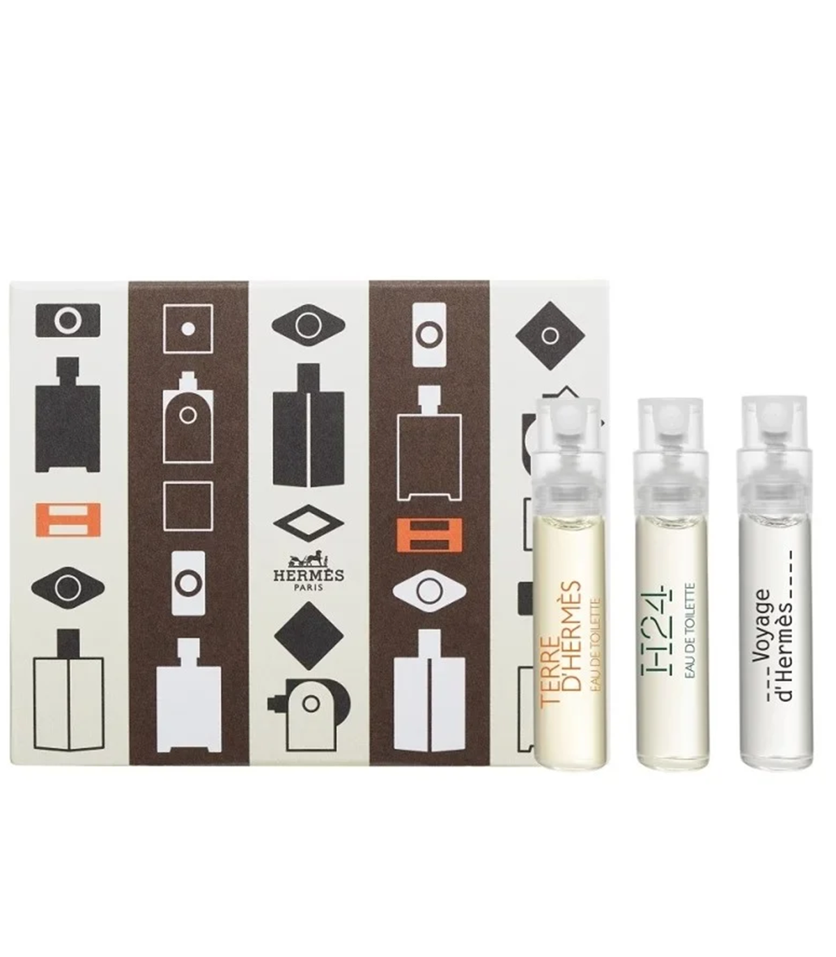 Парфюмерный набор мужской HERMES пробники туалетной воды H24, TERRE D'HERMES, VOYAGE D'HERMES сет 3х2 мл