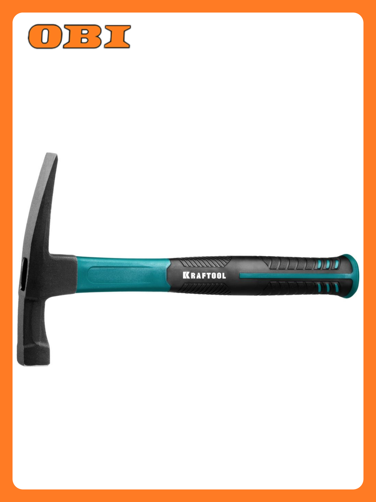 Молоток KRAFTOOL, для каменщика, фибергласовая рукоятка, 600г