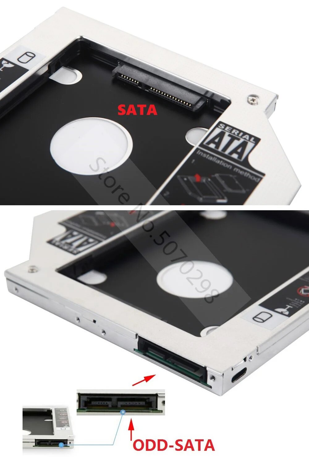 Адаптер caddy для второго HDD/SSD 2.5" NIGUDEYANG для Dell Precision M2800 + Dell Latitude E6440 E6540 — фото 1
