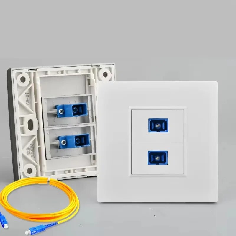 2 порта SC Волоконно-оптический настенный разъем 3 порта LC Волоконно-оптический лоток Информационная розетка Настенная пластина с адаптером SC SMF/MMF