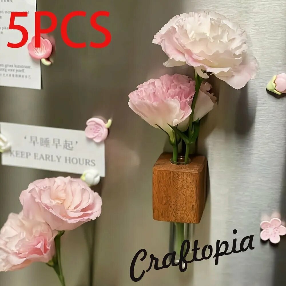 Ваза, 10 см , Магнит, Пластик, 5 шт