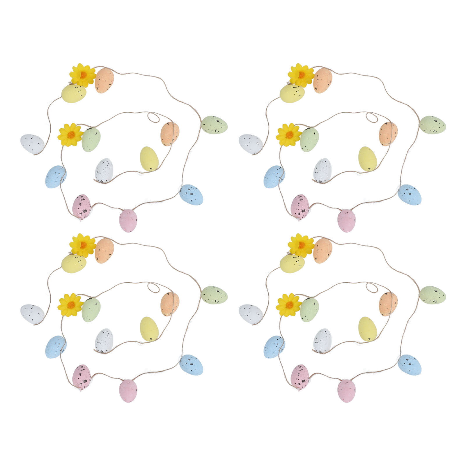 4pcs подвесные гирлянды Яйца и желтые цветочные нити для декора цветов для оконных стен