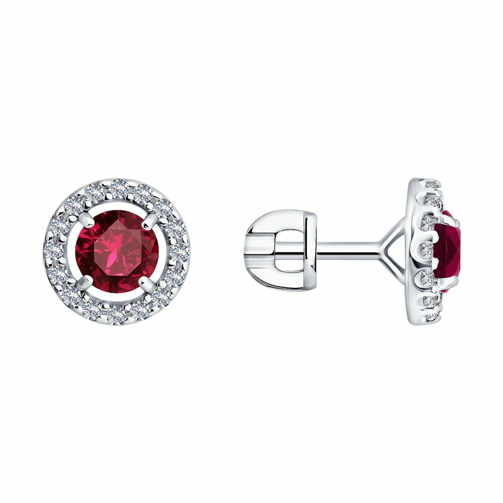 Серьги, серебро, 925 проба, родирование