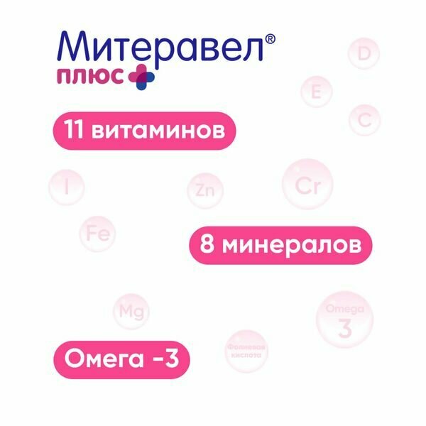 Митеравел Плюс с Омега-3 витаминами и минералами капсулы 1180мг 30шт