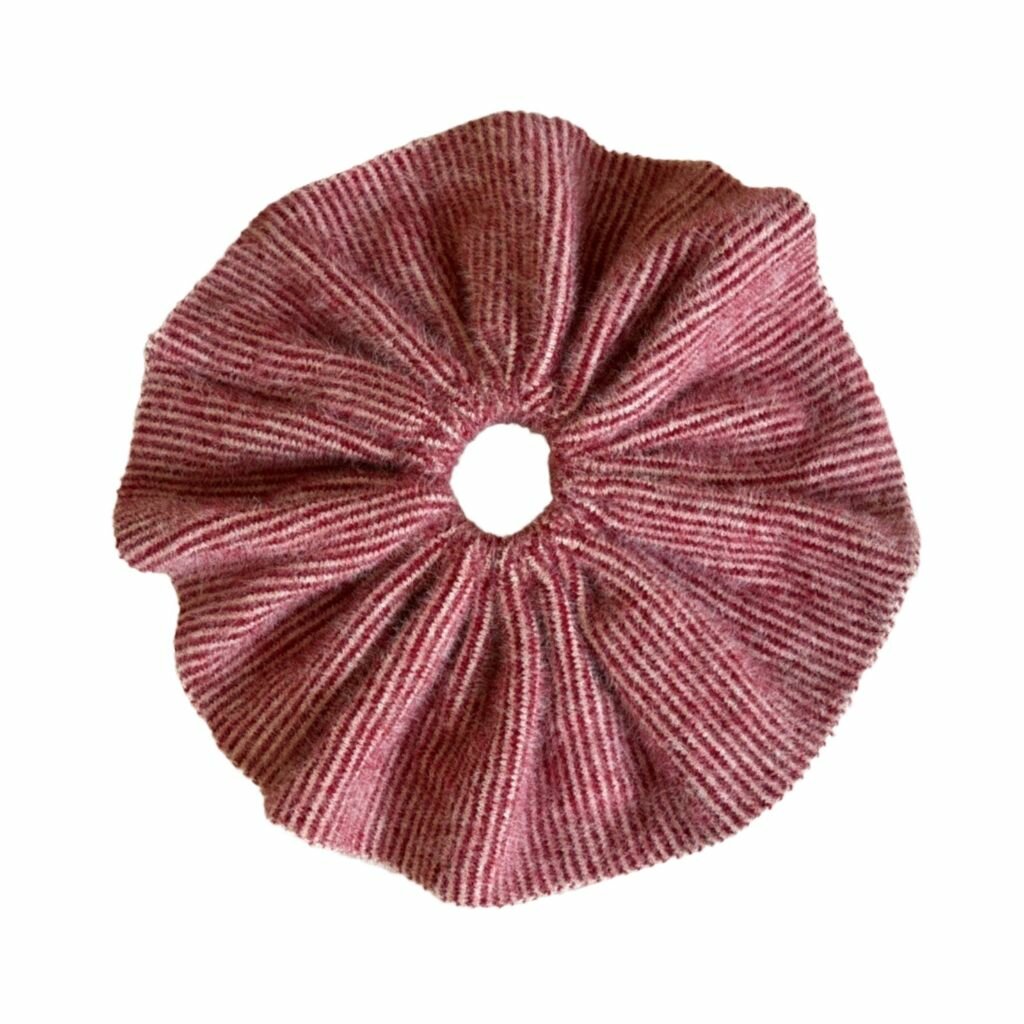 Романтическое французское вязаное шерстяное кольцо для волос оверсайз красного цвета