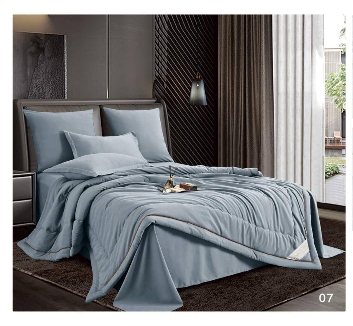 Комплект постельного белья 1.5 полуторный с одеялом бархатный Сатин с ушками