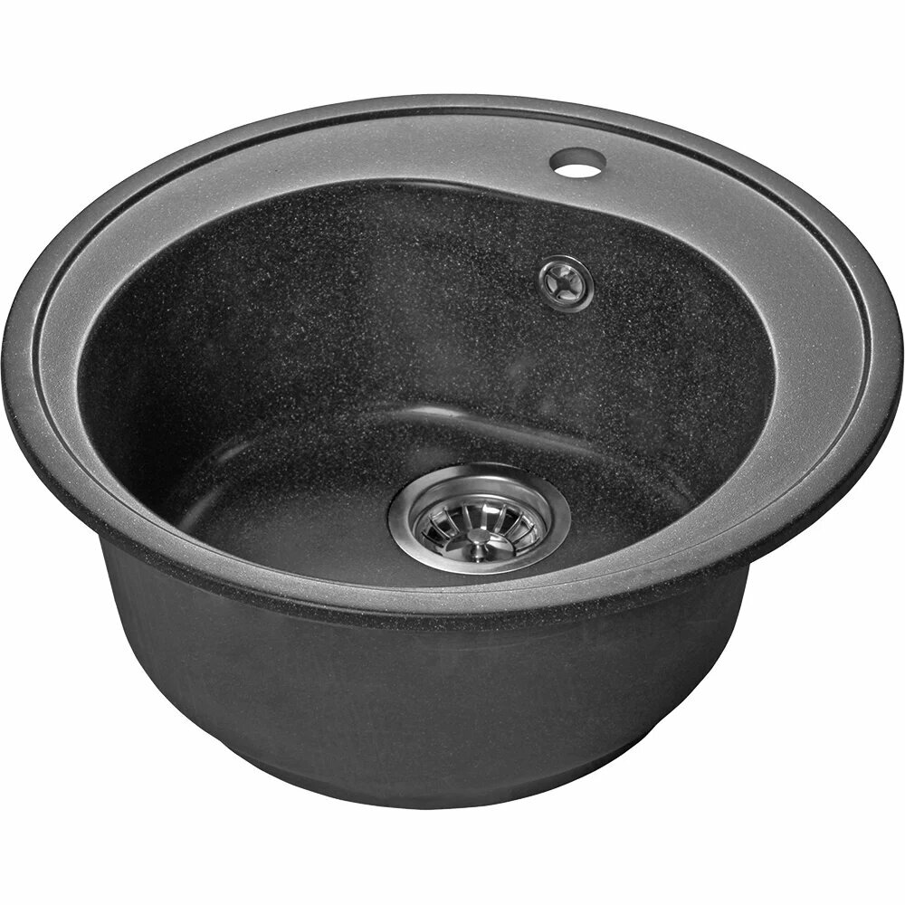 Мойка SANTREK AQUA ROUND SA-R510 D=510 мм, круглая, графит-309, без сифона 313561