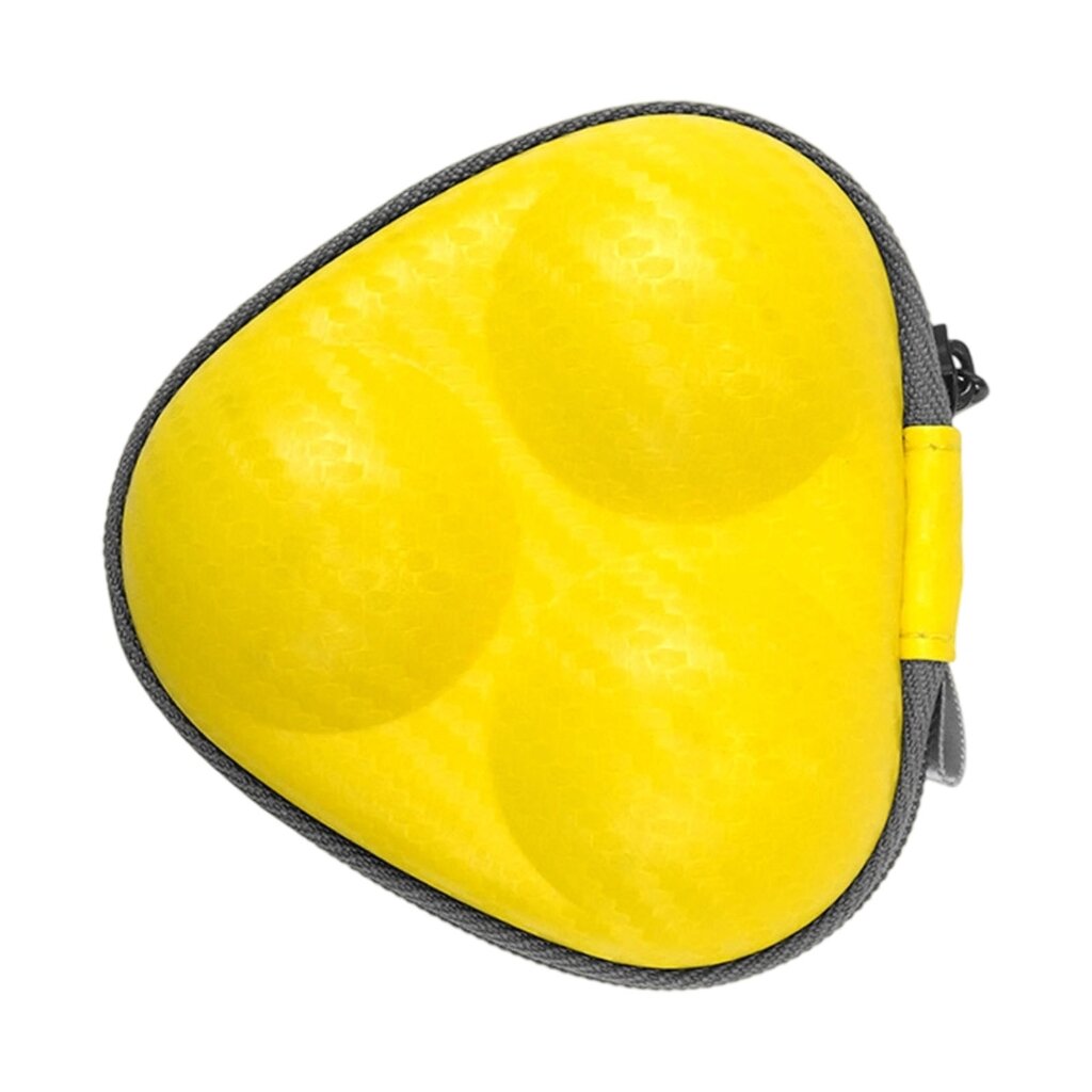 Кожаная жесткая оболочка hard table tennis small ball box для хранения 3 мячей-желтый