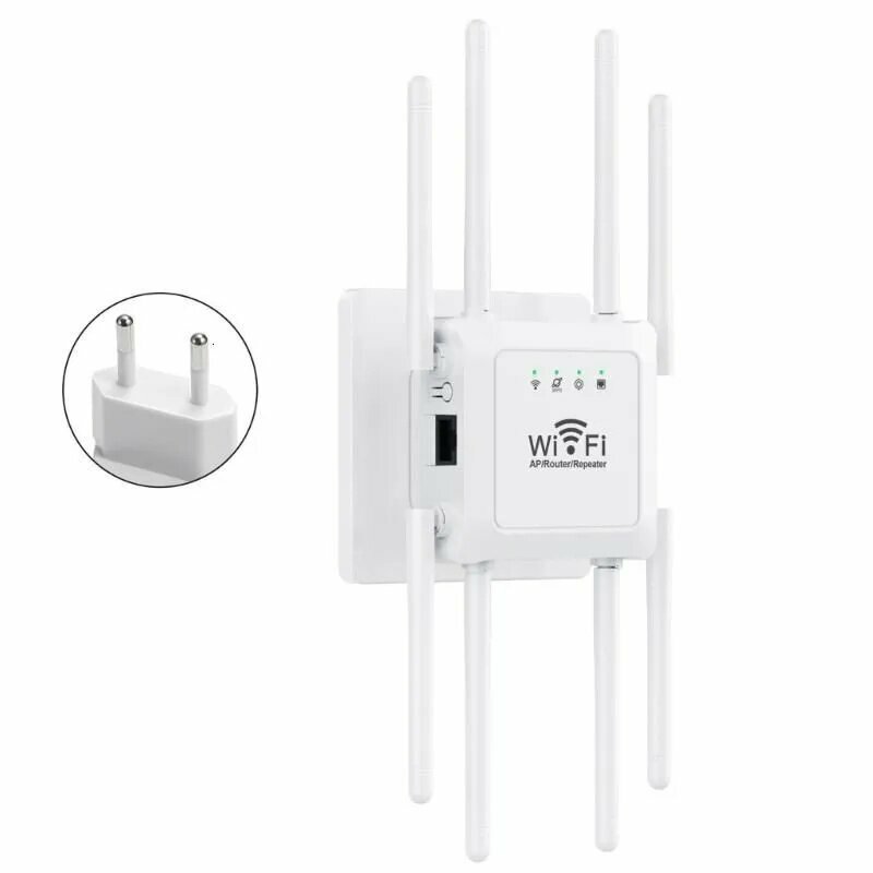 Wi-Fi репитер 300 Мбит/с, Белый - вилка европейского стандарта