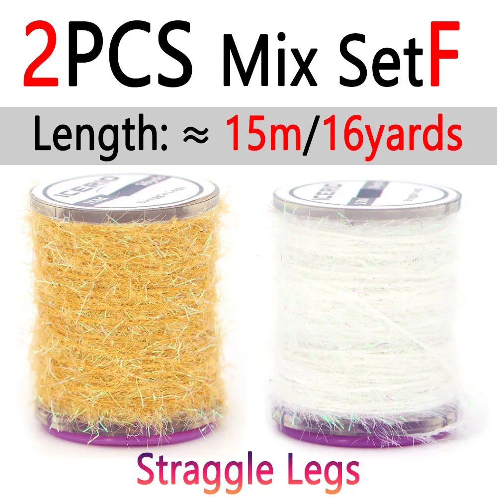 Bimoo 2шт Straggle Legs для вязания мух, Mix Set F