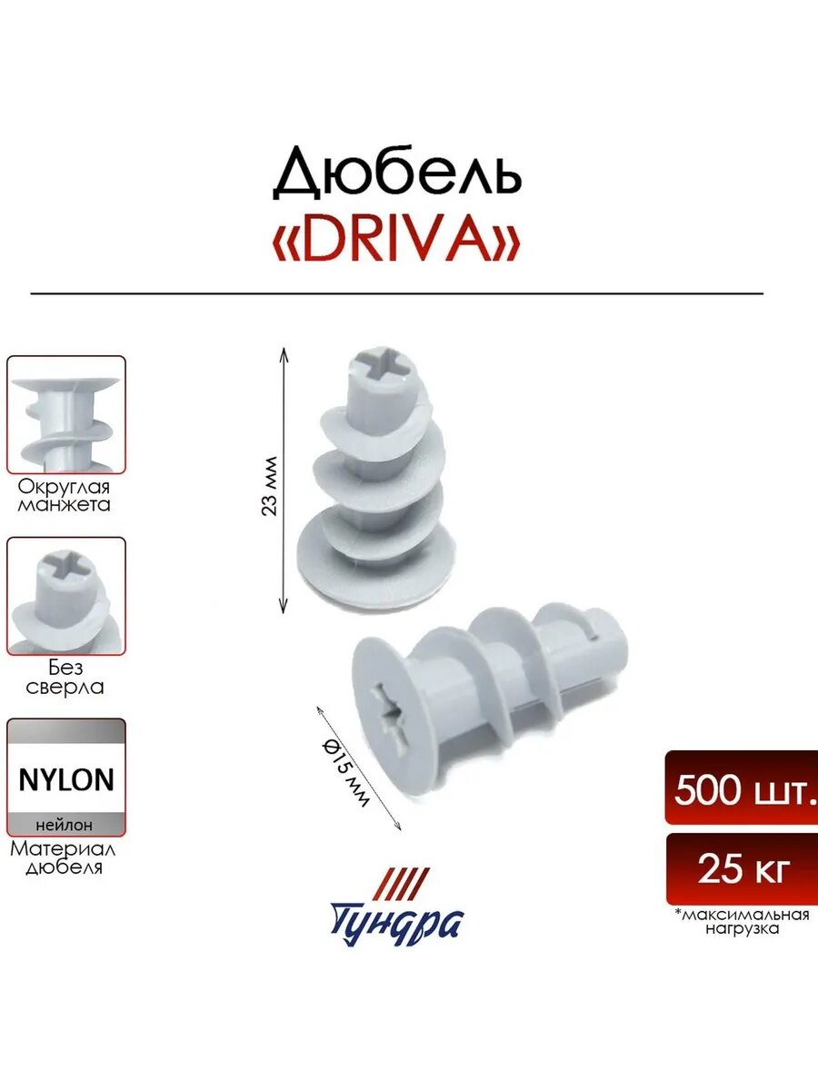 Дюбель для гипсокартона дрива набор 500шт