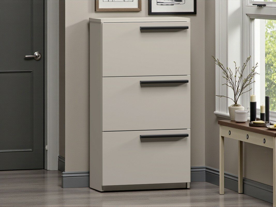 Обувница Лорена Пакс-3 Кашемир 5981 BS NEW 65x30x115 см, бежевый Фиеста