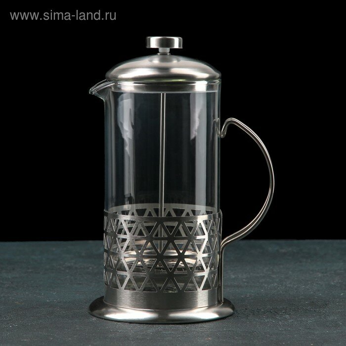 Френч-пресс стеклянный Доляна Фараон, 1 л, 15.5×12×24.5 см