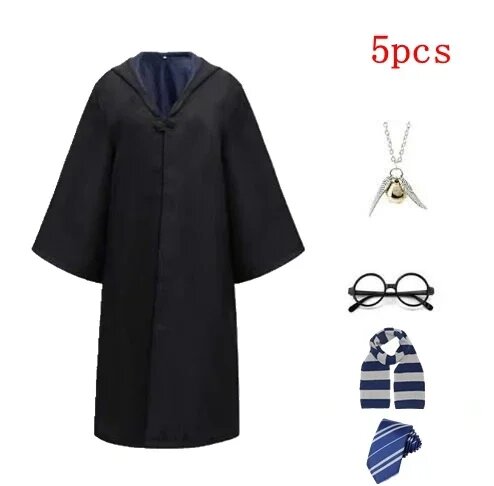 Костюм Гарри Поттера для взрослых и детей, комплект Гриффиндор Темно-синий, М, 5pcs3