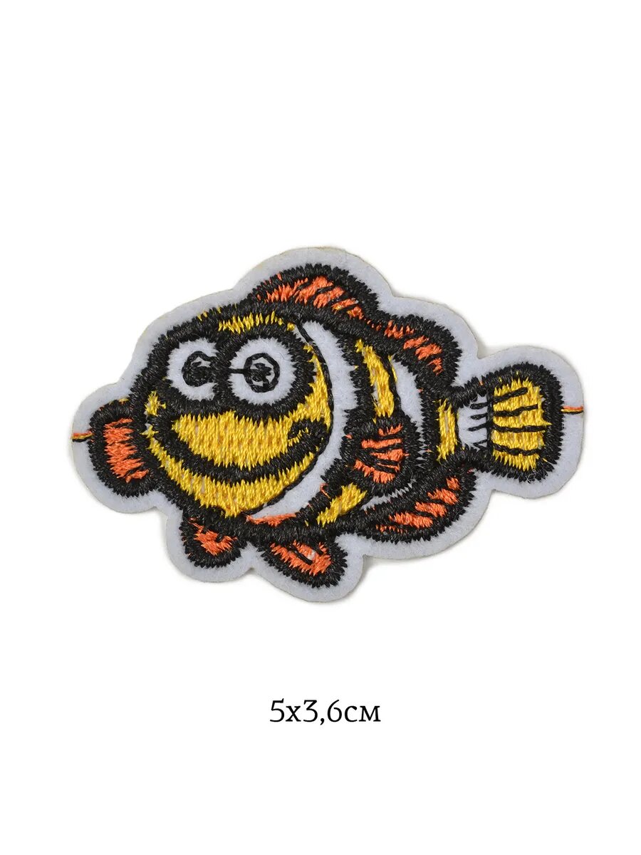 Аппликация пришивная Рыбка 5х3,6см, 10шт