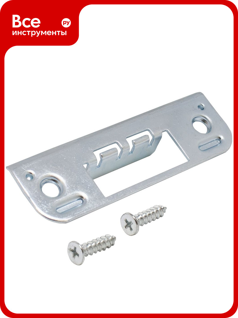 Ответная планка для финских дверей Аллюр 045 ZP хром металлическая гальванизированная планка для врезного замка