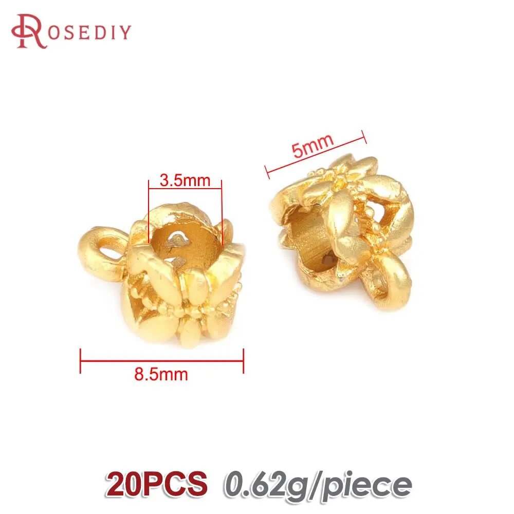 Фурнитура Rosediy, 20шт, золотистый, 8.5x5x3.5мм
