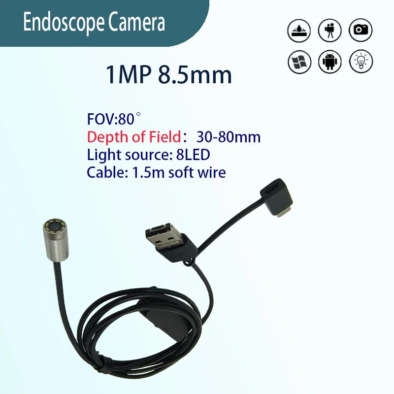 CEYYOR Эндоскопическая камера 1Мп 8,5 мм