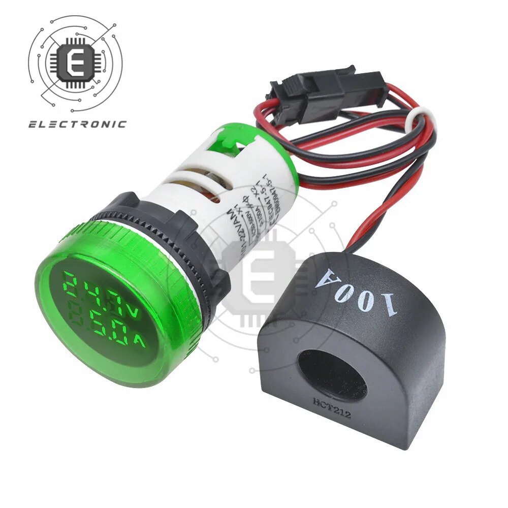 Вольтметр цифровой Aideepen, 0-100A, 50-500В, зеленый