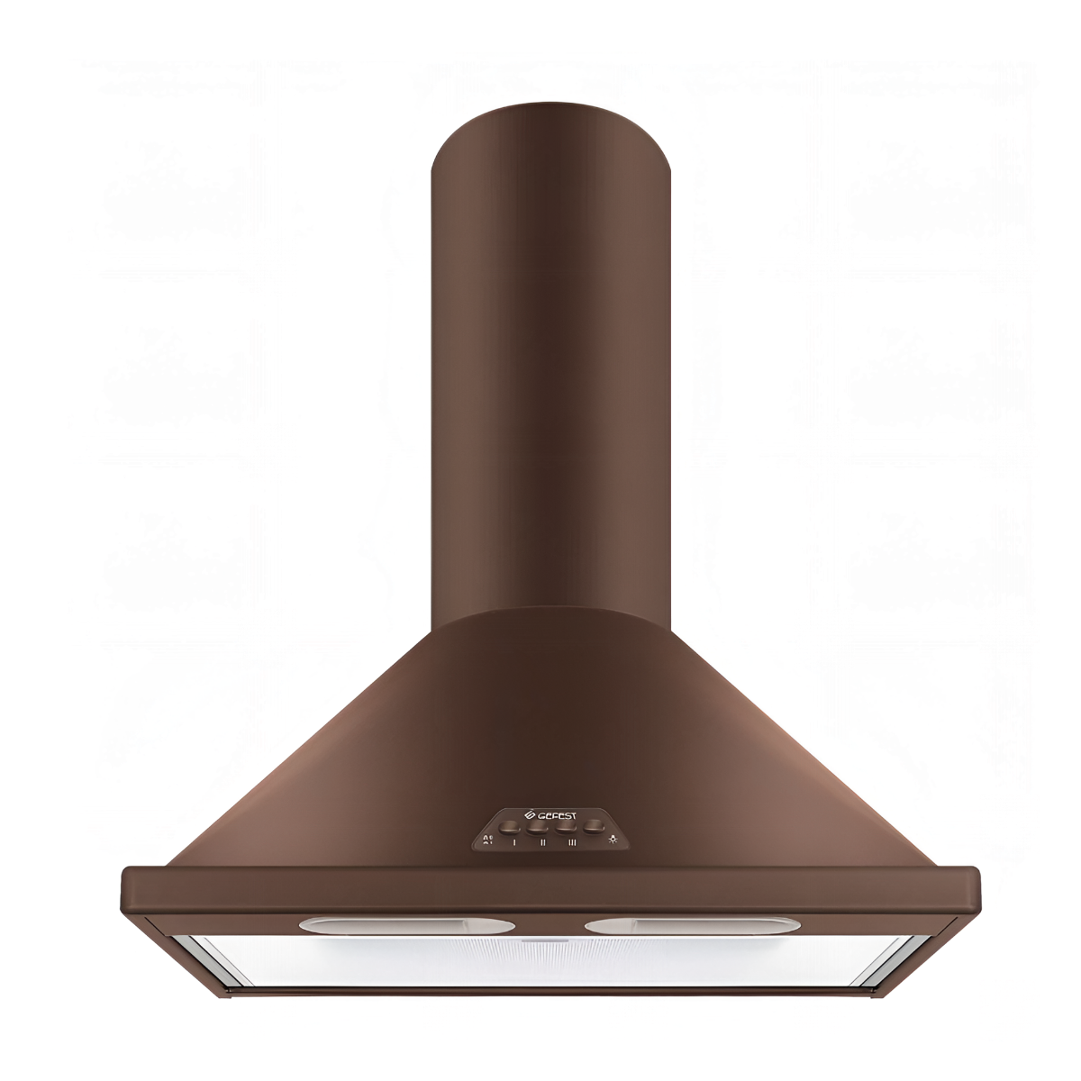 Вытяжка Gefest ВО-1602 К17 каминная, коричневая, мощность 185 Вт, 3 скорости