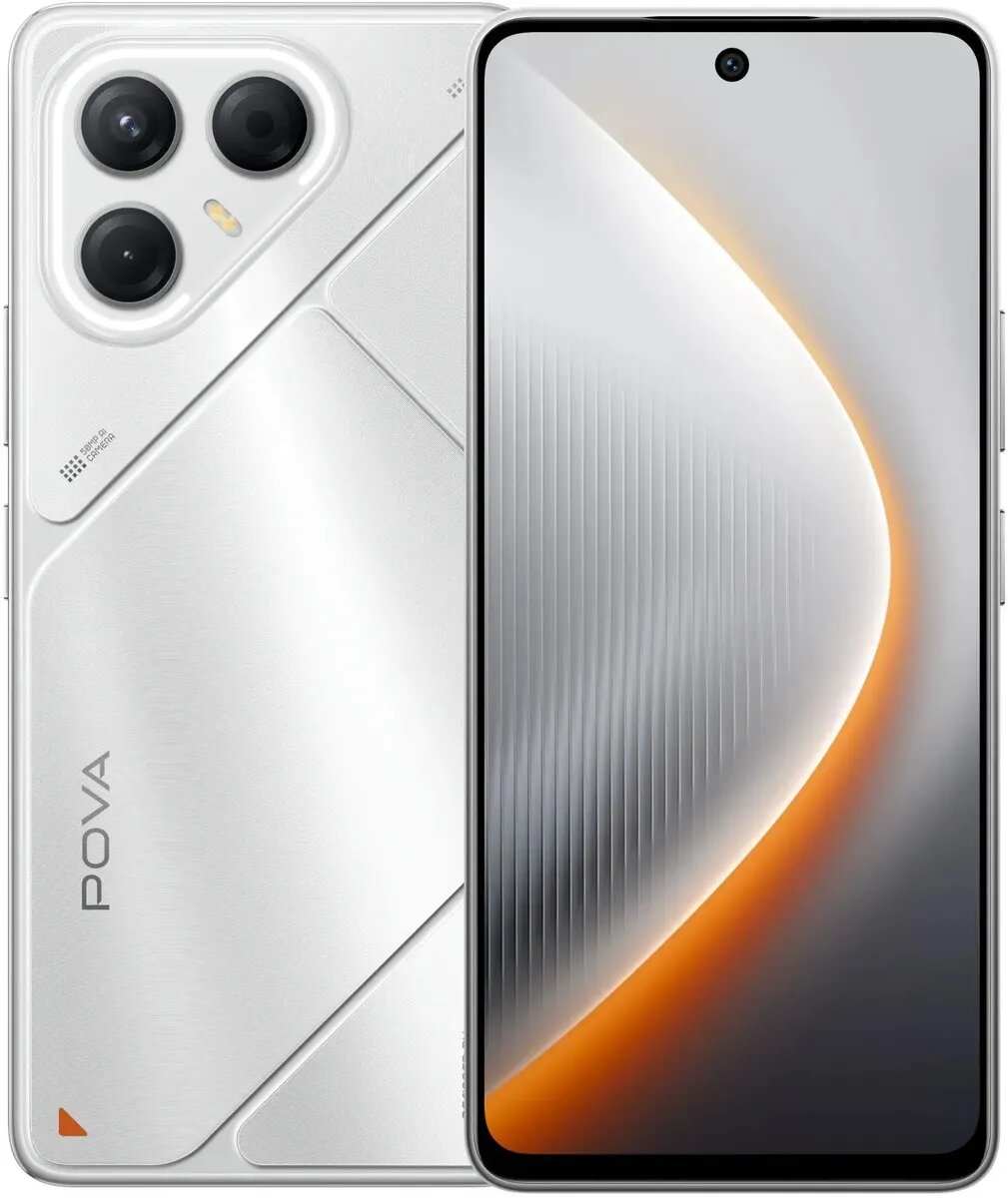 Смартфон Смартфон Tecno Pova 7 5G 128Gb 8Gb серебристый 3G 4