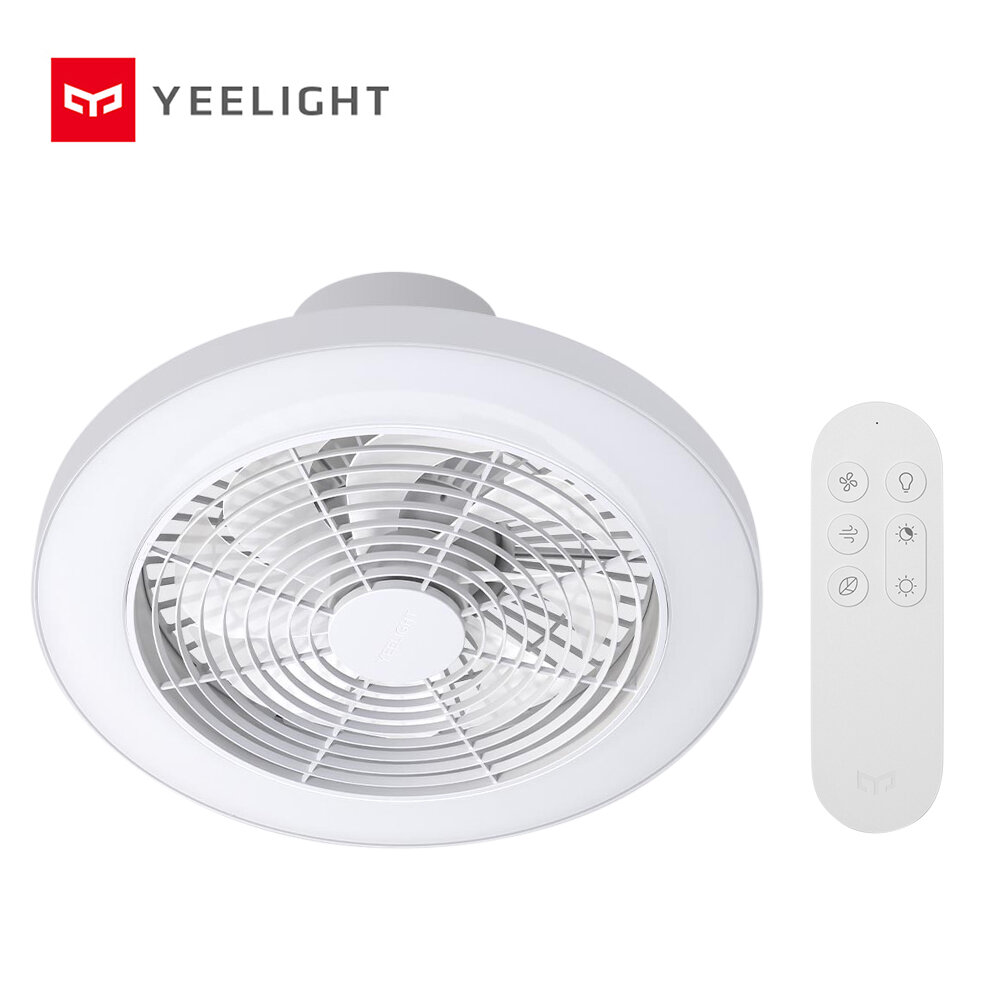 Yeelight Ceiling Fan Light with Remote, BT Connection, DC-Inverter, 8-blades, LEDs, Chandelier, ABS, AC220V 50Hz, 61W, 96pcs LEDs, 2200lm, 2700-6500k, 180°, Ra95 at 4000k, 4 speeds, 15-20㎡, 2320g, 480*168mm